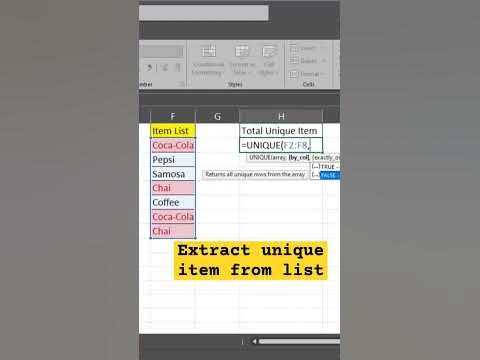 Extract unique item from List - YouTube