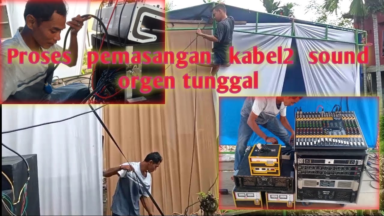 Proses instalasi pemasangan perkabelan sound system rekor live musik ...