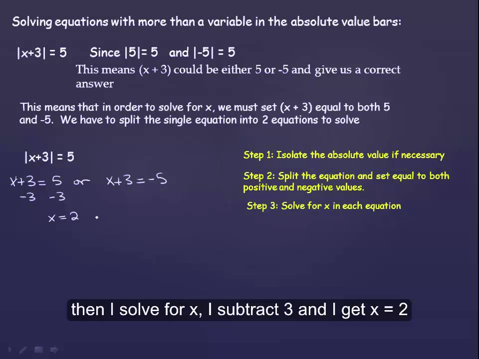 Algebra 1B - Lesson 1.13 - Solving Absolute Value Equations - ADA ...