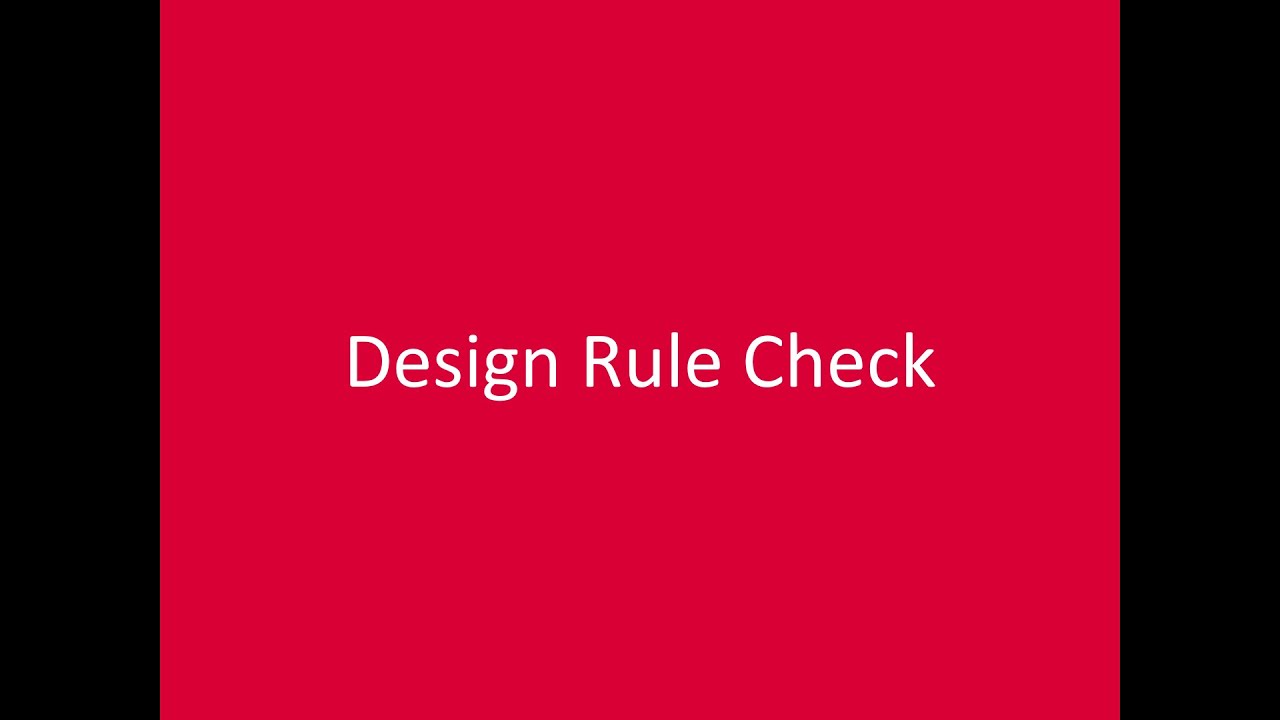 Design Rule Check - YouTube