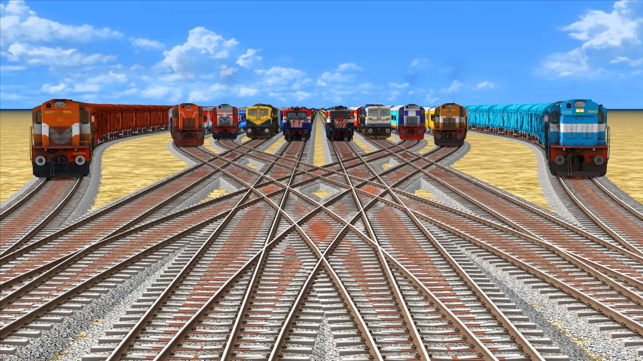 CRAZY!!! TEN TRAINS 🏆 Running FAST On MOST DANGEROUS SHARP BEND TRACKS🚆 ...