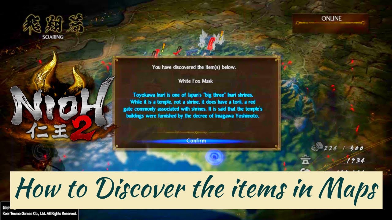 Nioh 2 - How to discover the items in Maps - YouTube