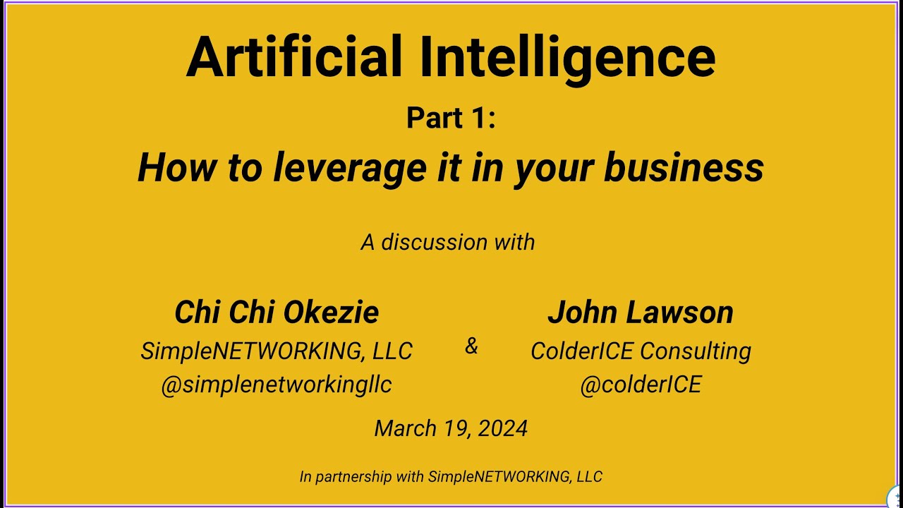 Part 1: AI Talk with Chi Chi Okezie & John Lawson - YouTube