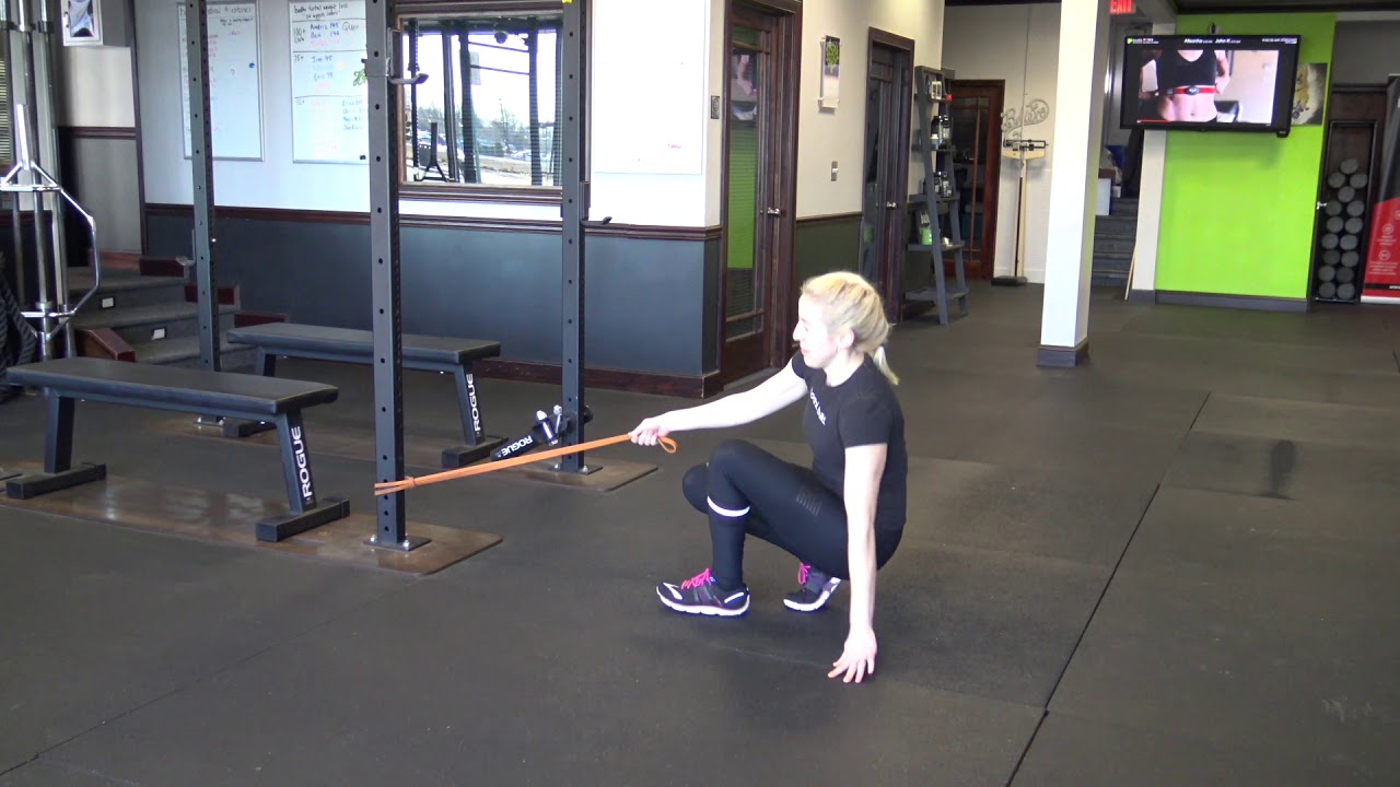 banded knee tuck exercise - YouTube
