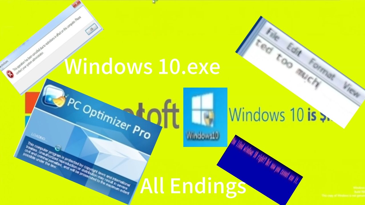 Windows10.exe All Endings(Flash Warning) - YouTube