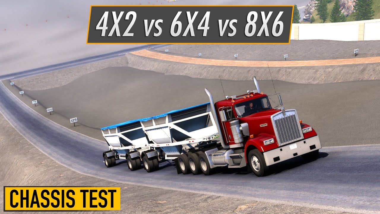 ATS Chassis Test Comparison 4x2 Vs 6x4 Vs 8x6 American Truck ATS Chassis Test Comparison 4x2 Vs 6x4 Vs 8x6 American Truck