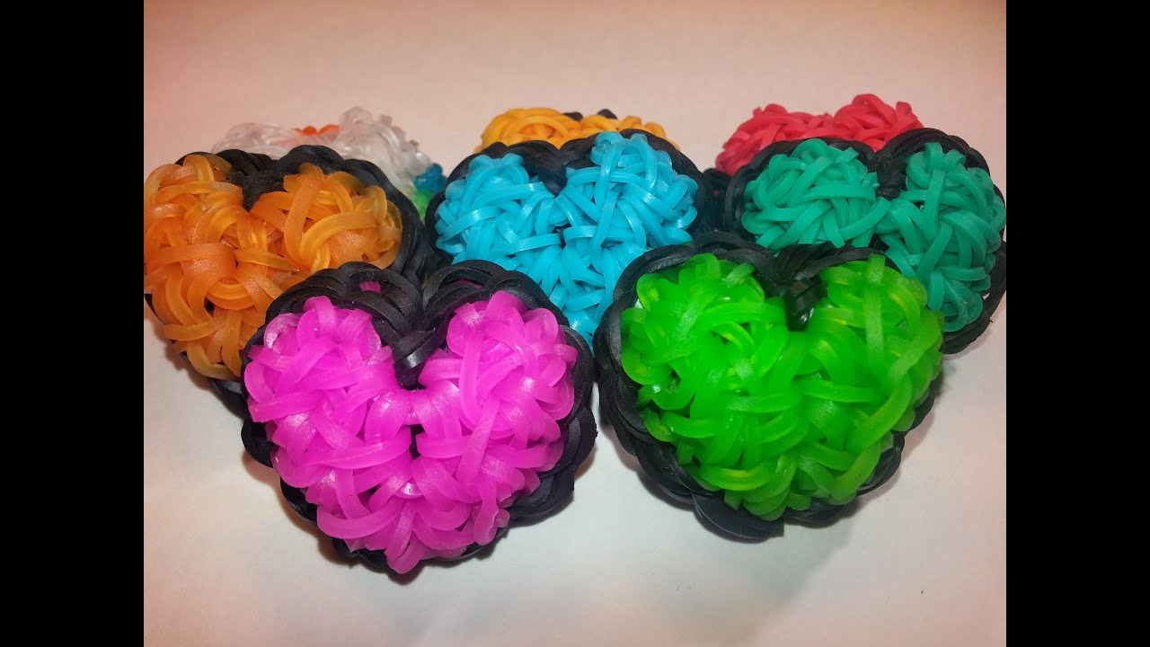 Puffy Heart Charm Tutorial by feelinspiffy (Rainbow Loom) - YouTube
