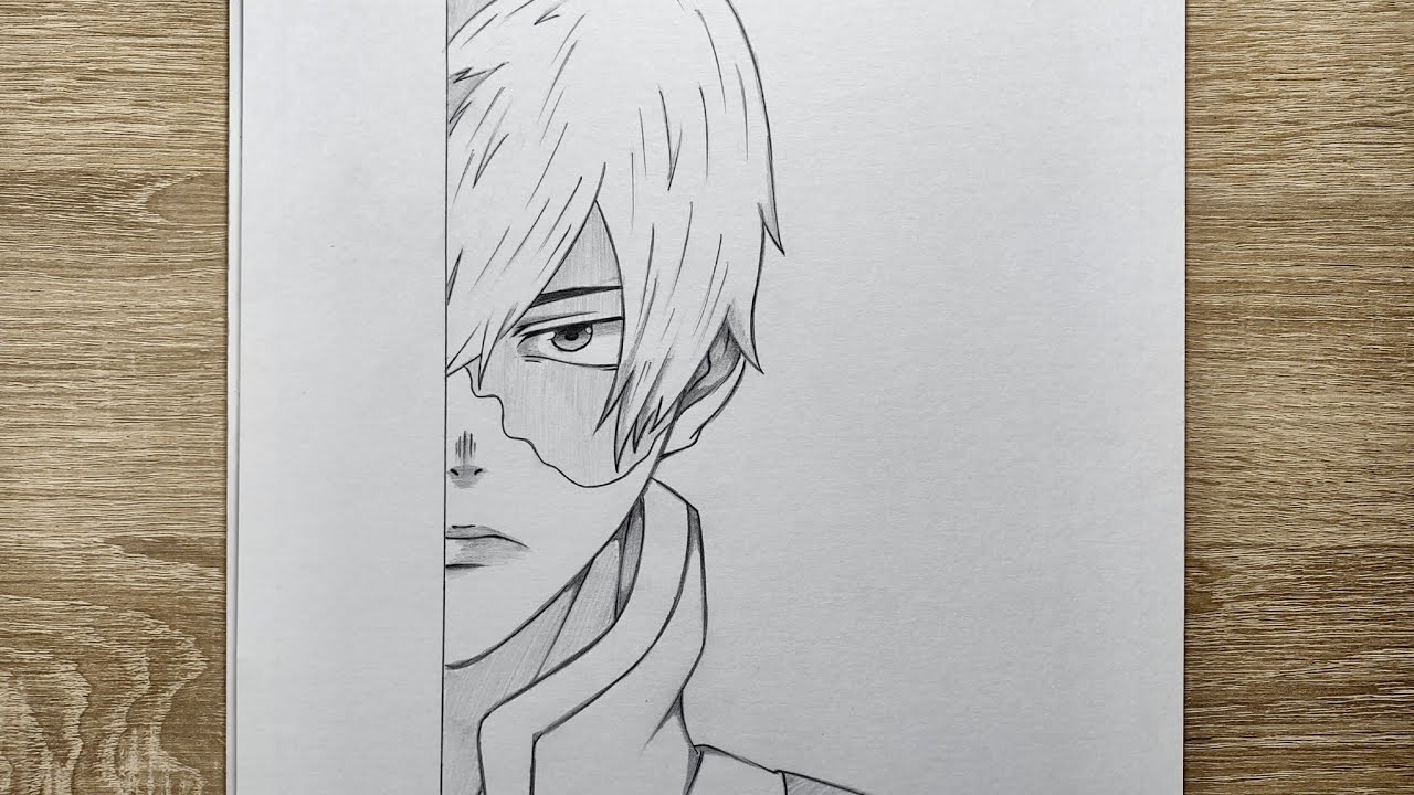How to draw Shoto Todoroki half face [ Boku No Hero Academia ] - YouTube