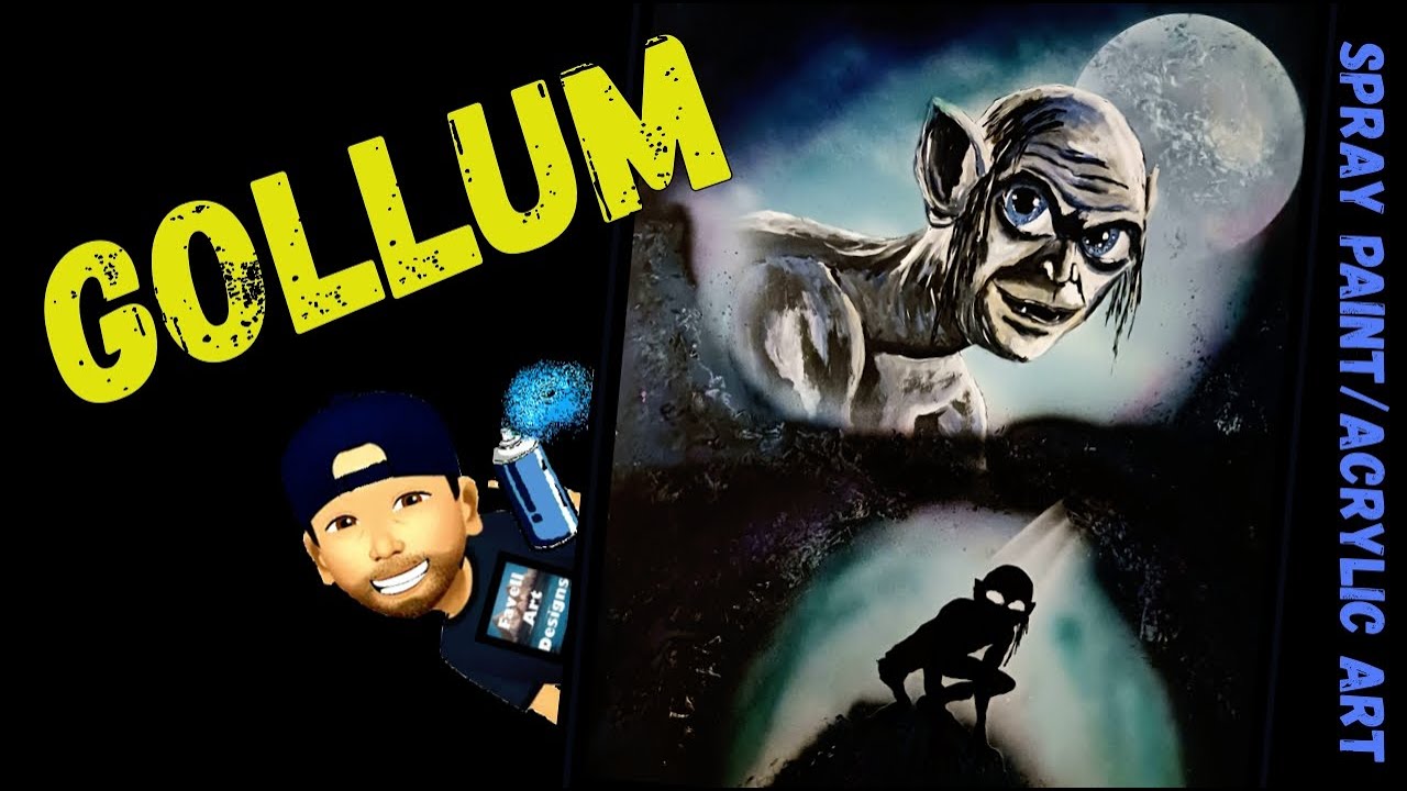 Gollum | Lord of the Rings Spray Paint Art - YouTube