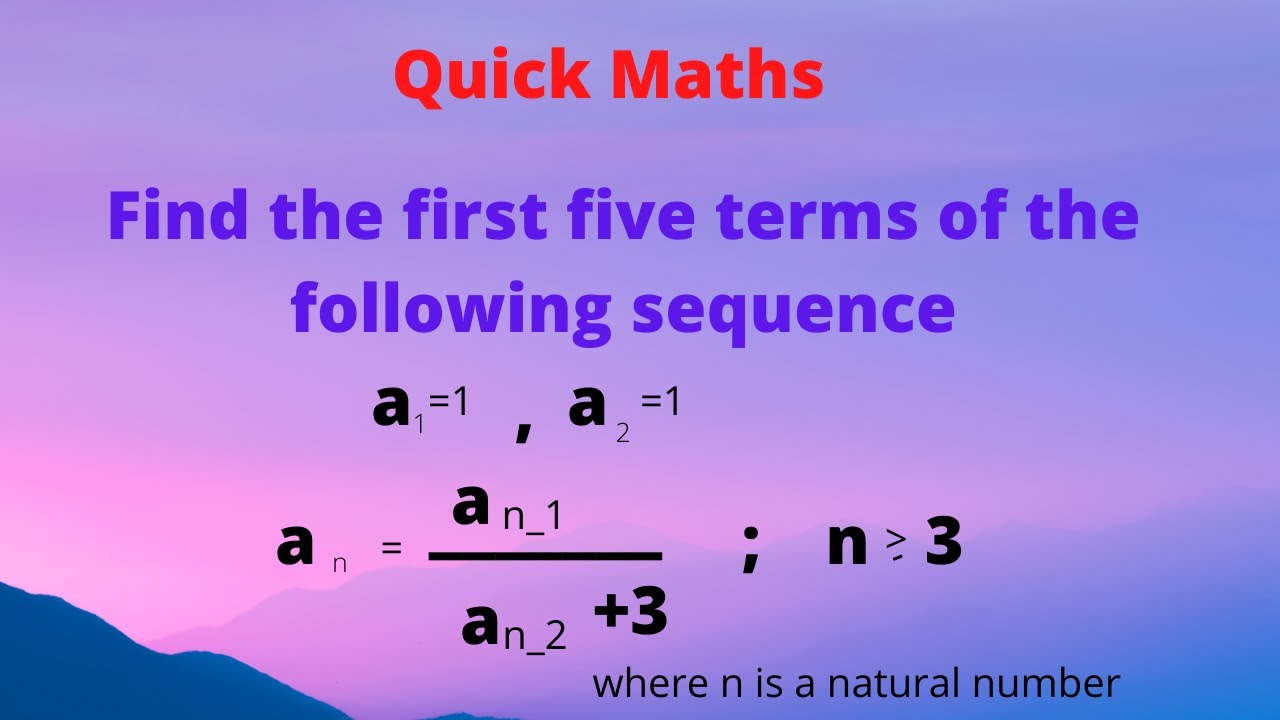 Find the first five terms of the sequence when n th term is given - YouTube