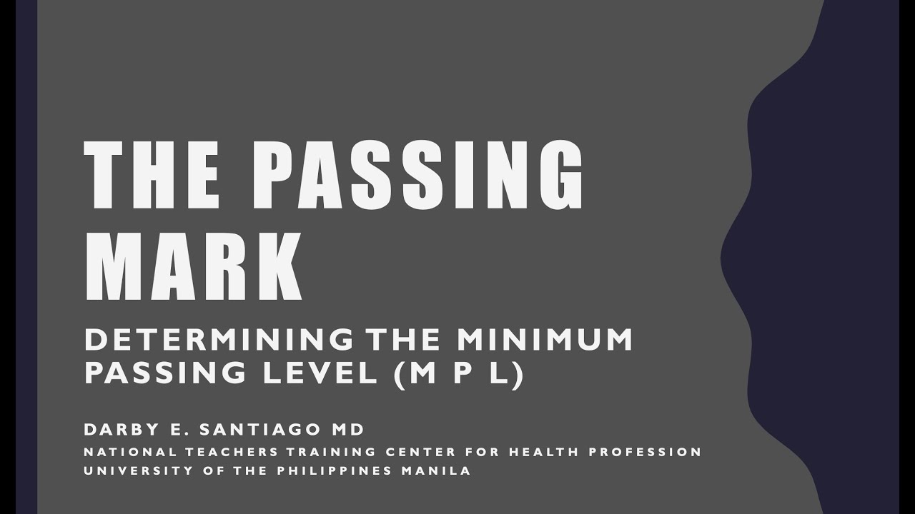 Setting the Test's Minimum Passing Level (MPL) or Passing Mark - YouTube