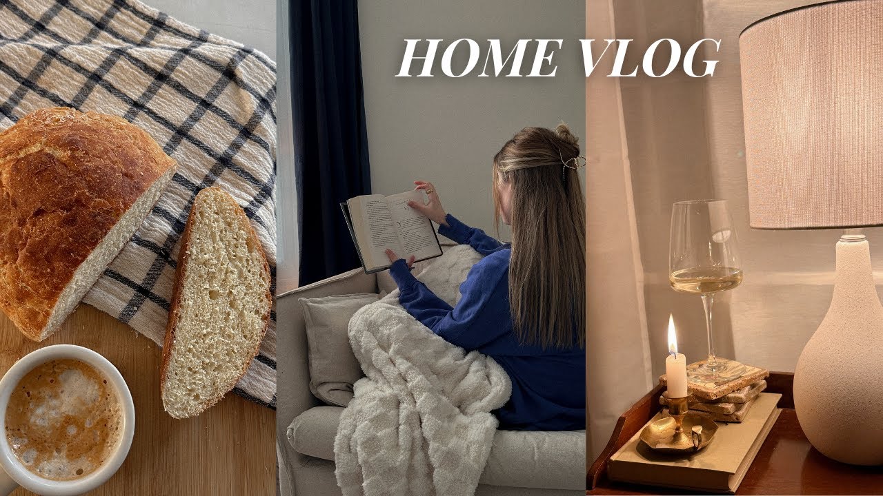HOME VLOG 🏠 cozy winter days, new hobbies, book haul & making bread ...