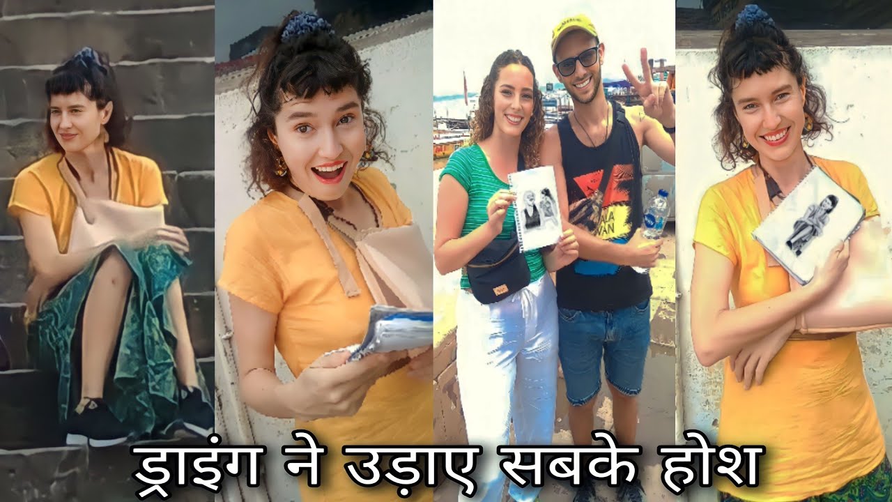 drawing prank with cute foreigners (part -5)😍(@kalakritikibaatRamanArt ...