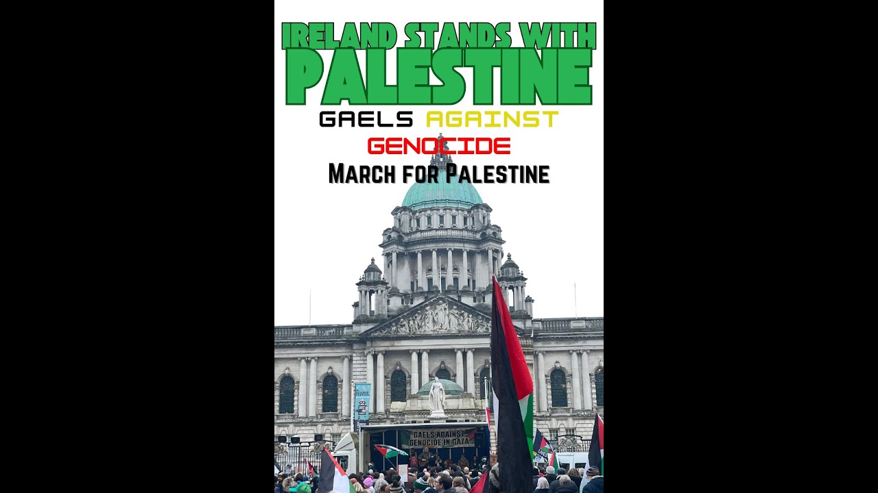 Gaels Against Genocide March for Palestine Belfast - YouTube