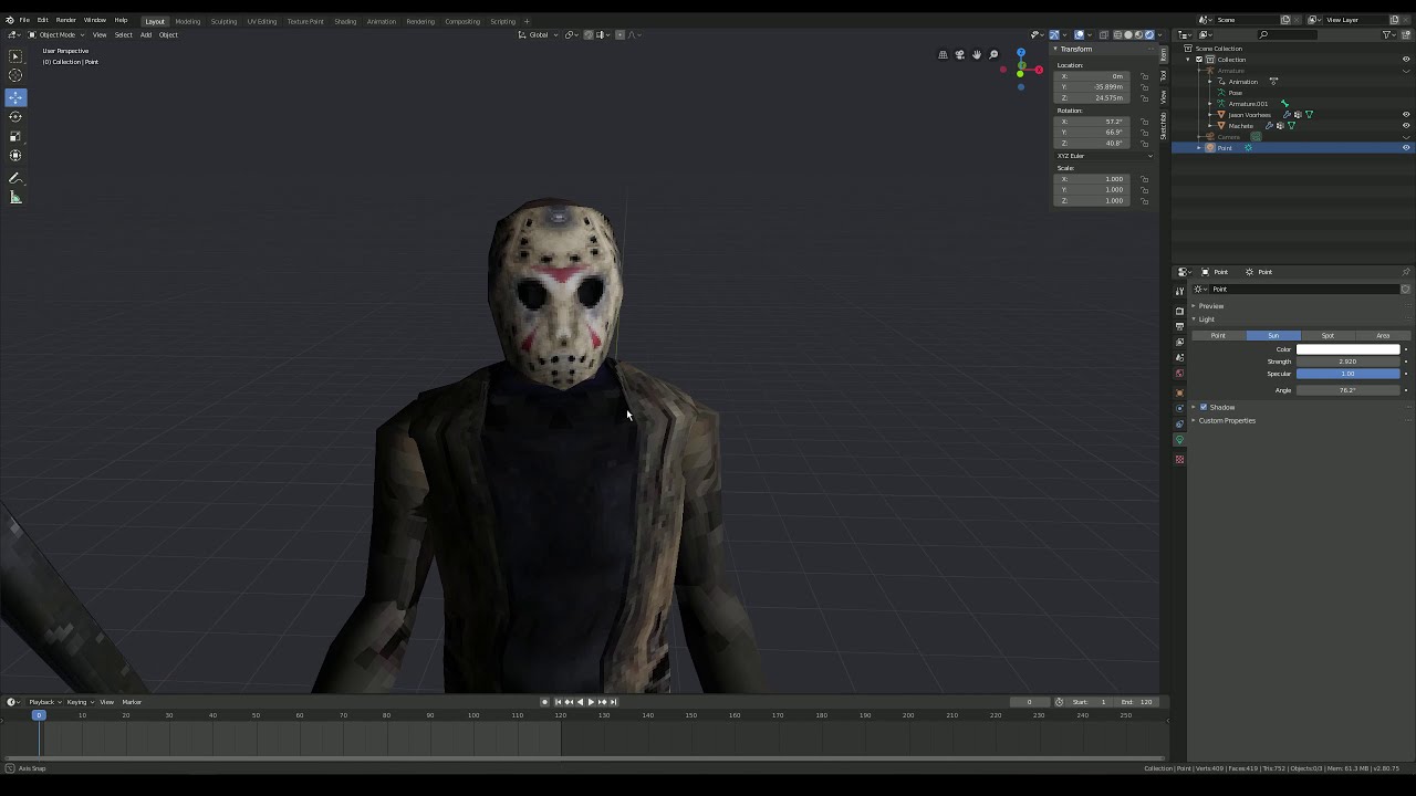 Jason Voorhees PS1 style graphics - YouTube
