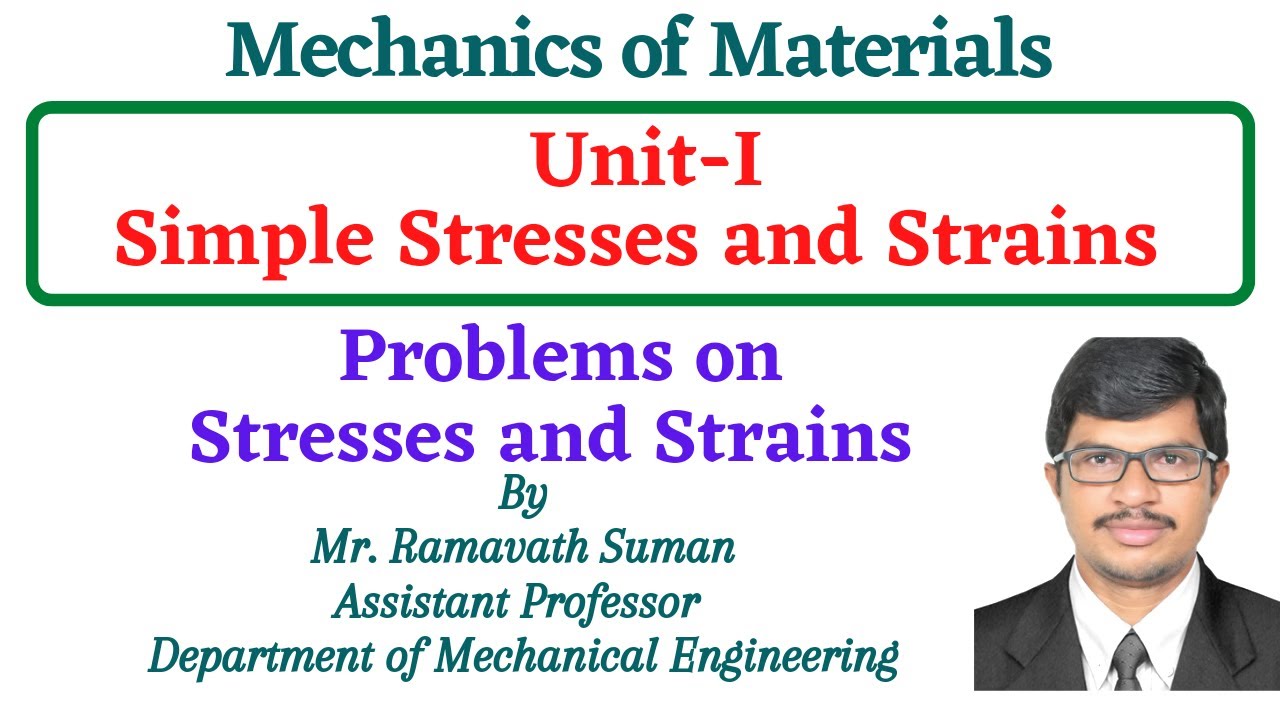 Unit-1 Simple Stresses and Strains I Solving Problems Q1, Q2 & Q3 I ...