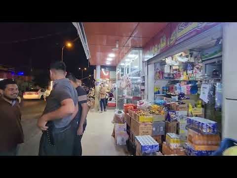 Arbat Kurdistan walking tour, eid night bazar 4k 60FPS