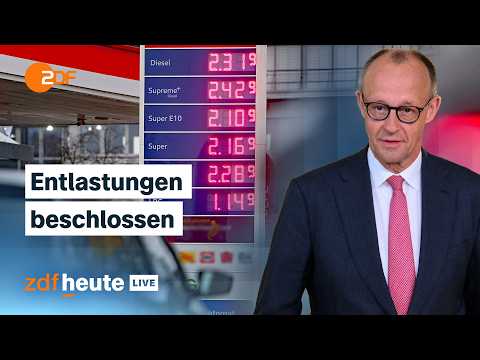 Tanken günstiger, Bonus vom Chef: Was die Regierung plant und wie es helfen soll | ZDFheute live