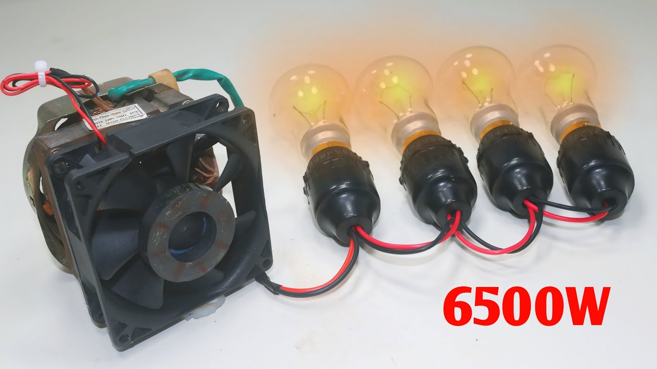 How To Make 6500W 220V Fan Capacitor Colling Fan Free Electricity ...