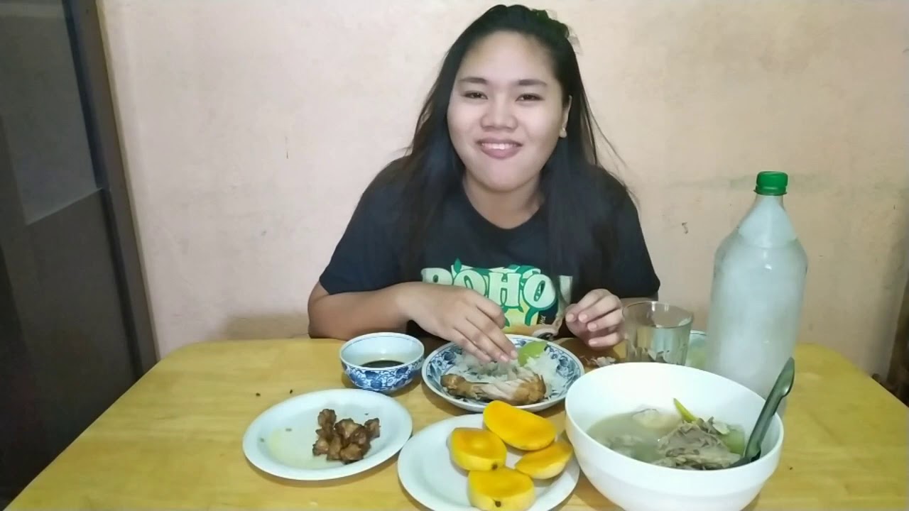 PINOY MUKBHANG||TINOLANG MANOK, FRIED CHICKEN, PWET NG MANOK AT MANGGA ...