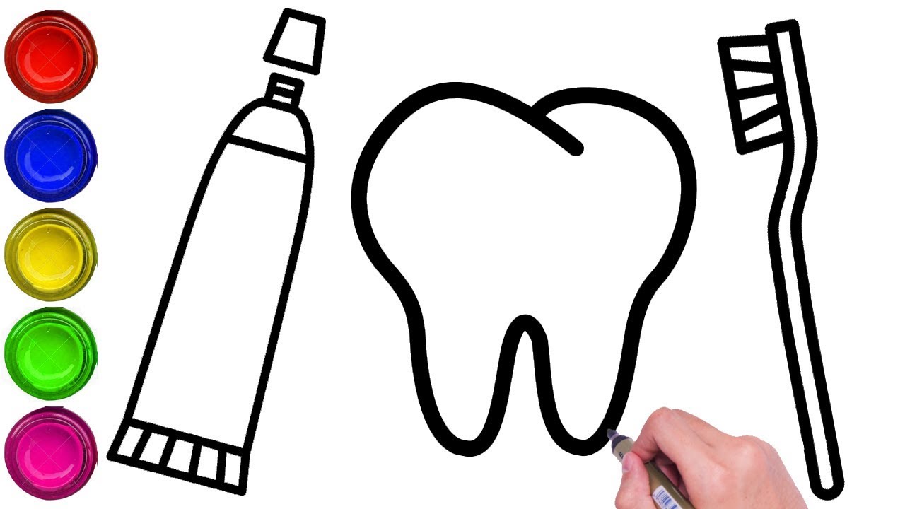 Toothbrush And Toothpaste Drawing