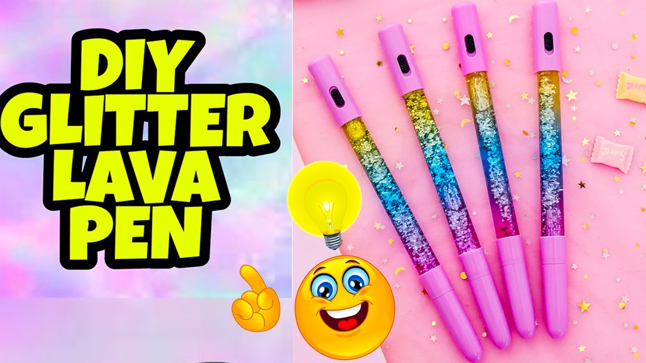 How to make Lava Glitter Pen at home | homemade lava glitter pen | Diy ...