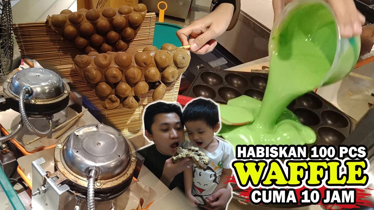 LARIS !! USAHA EGG WAFFLE RASANYA ENAK HABISKAN 100 PORSI SEHARI I ...