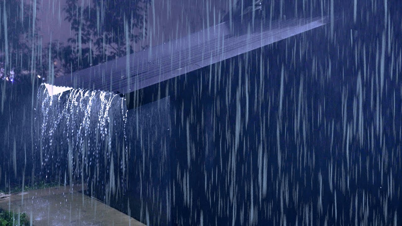 Goodbye Insomnia With Heavy RAIN Sound | Rain Sounds On Old Roof In ...