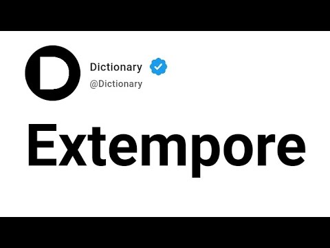 Extempore Meaning In English - YouTube