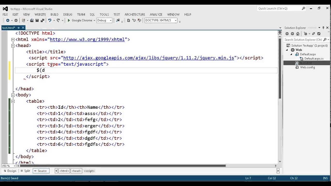 Selects all odd 'tr' elements using jquery selectors - YouTube