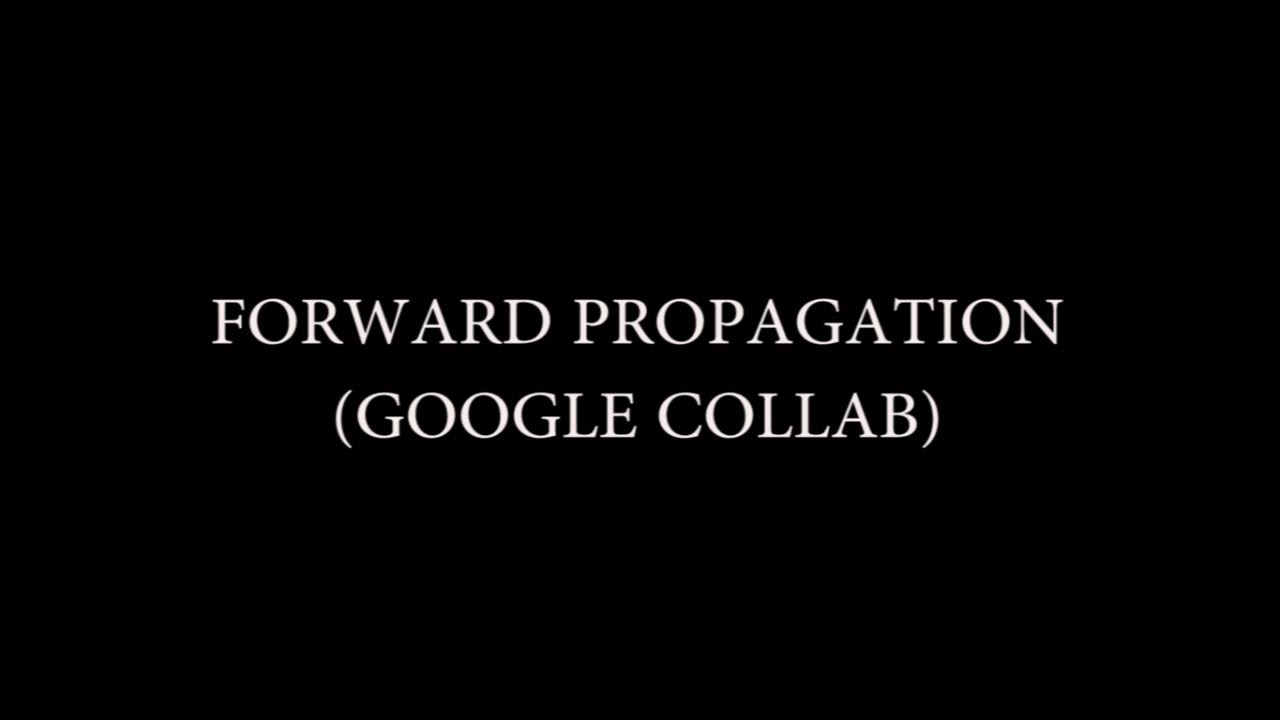 Forward Propagation in Python (Google Collab) - YouTube
