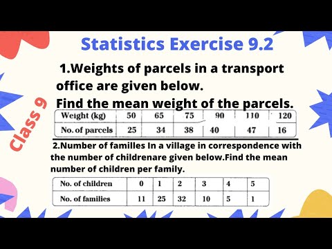Statistics class 9 exercise 9.2 / 1,2 problems - YouTube