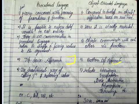 #2 Differences between PROCEDURAL LANGUAGE and OBJECT ORIENTED LANGUAGE ...