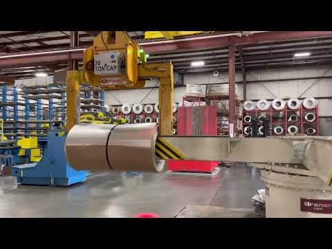 Coil crane with coil grab video 1 - YouTube