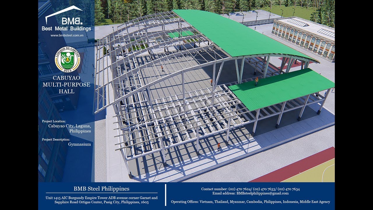 BMB STEEL PHILIPPINES - Cabuyao Multi Purpose Hall - YouTube