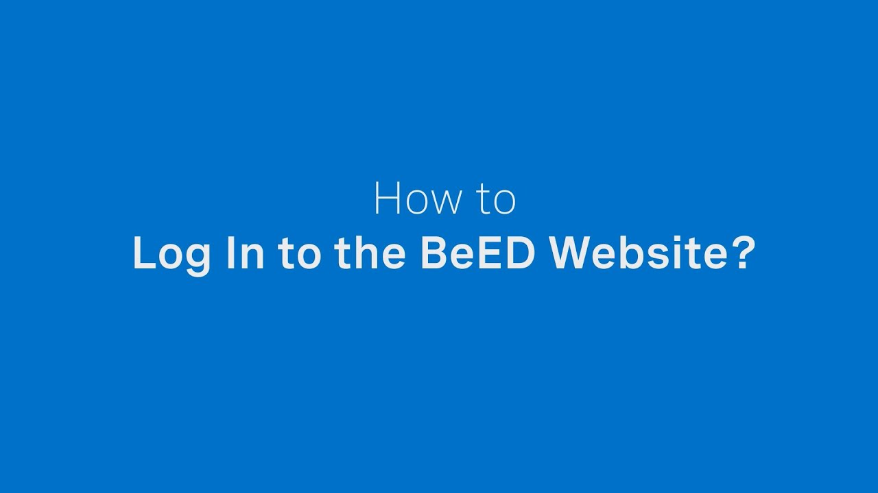 Desktop (Part 2) How To Log In to The BeED Website - YouTube