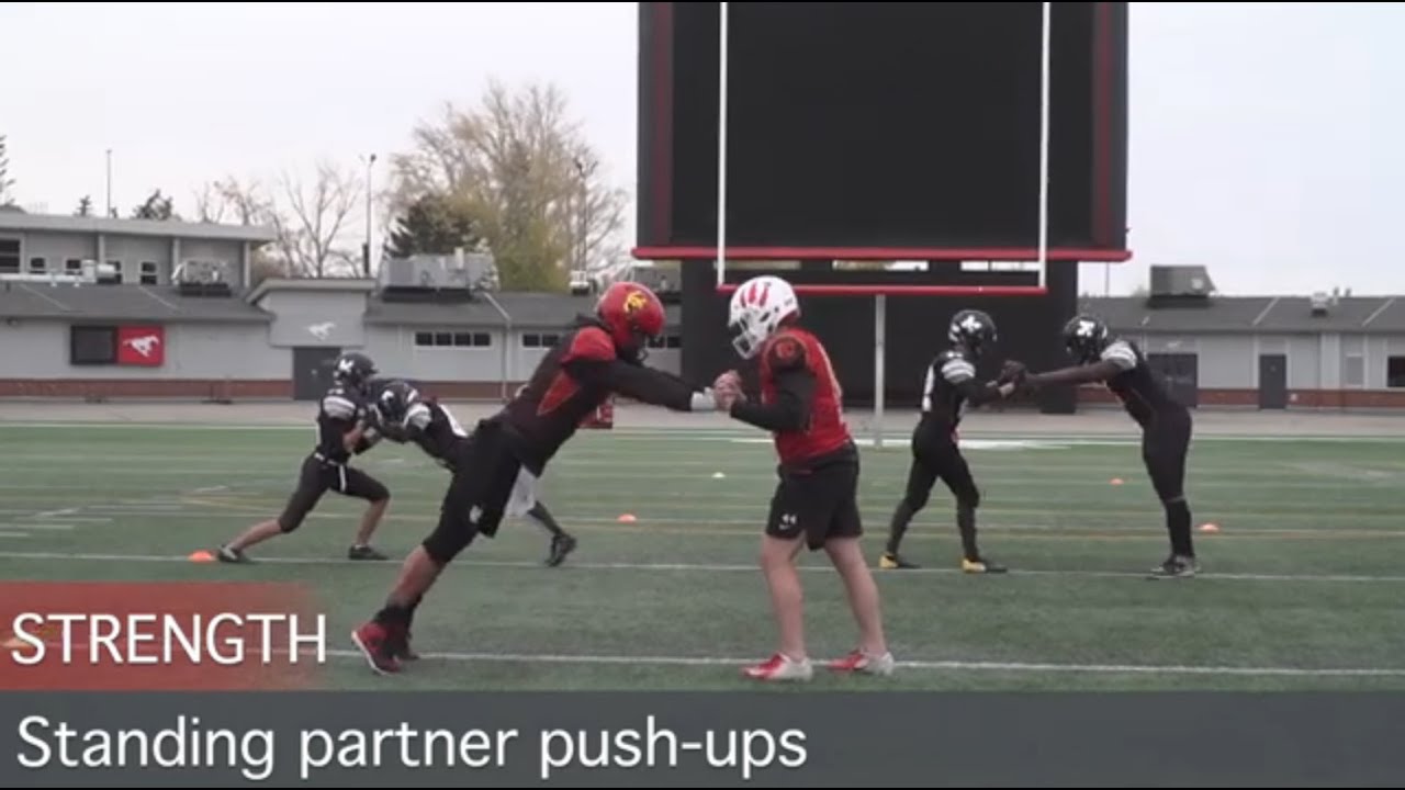 Standing partner push ups - Football NMT warm-up exercise - YouTube
