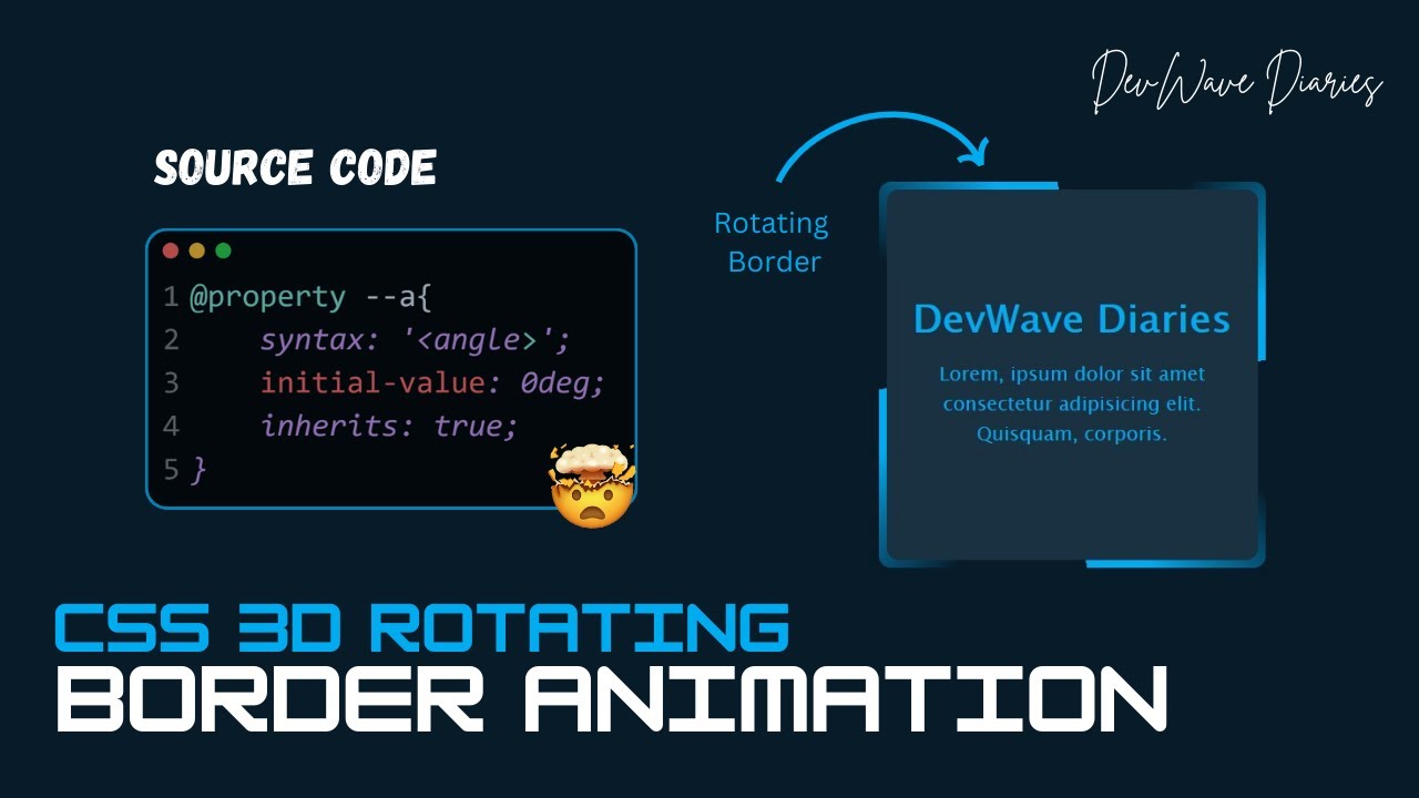 Easy Css Rotating Border Animation Css Variable Css Repeating Conic