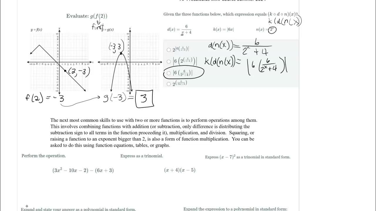 Week 2 Prep For Ap Precalculus Lesson More Function Concepts Youtube