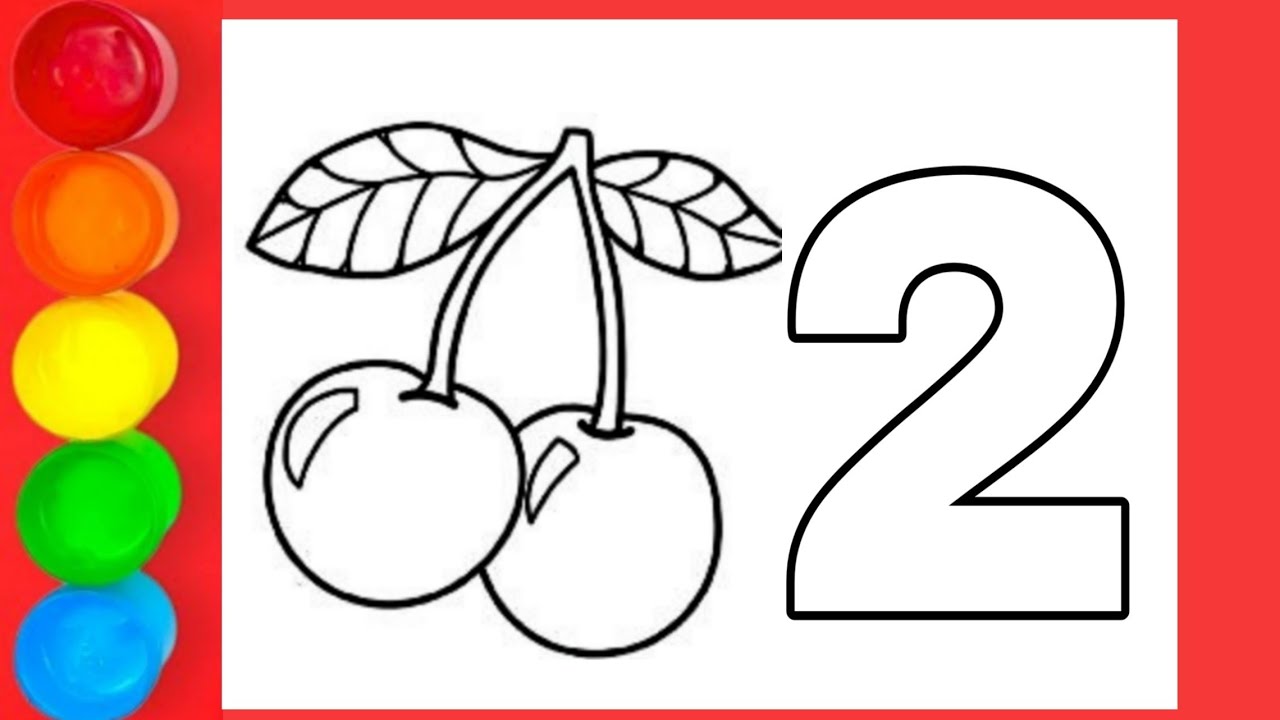 How to Draw Cherries and number 2 | Cherry | Easy Drawings #21 - YouTube