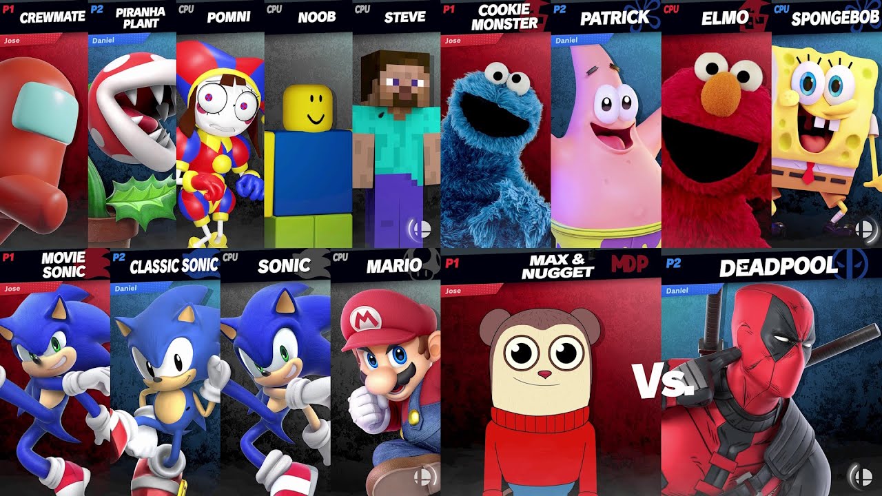 Movie Sonic vs Mario vs Sonic vs Classic Sonic | Pomni vs Steve vs Noob ...