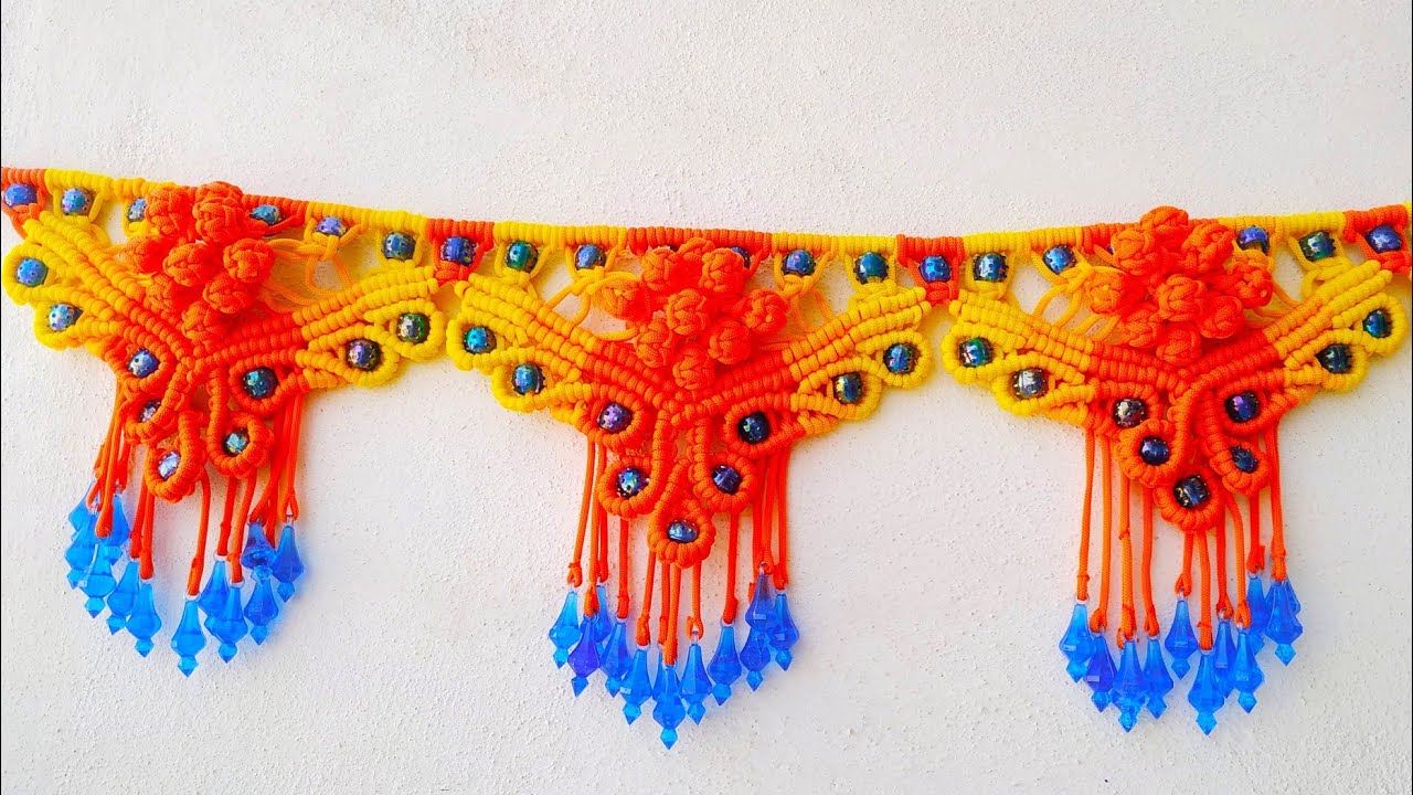Macrame Beautiful New Design Big Toran Tutorial !! Full Part - YouTube