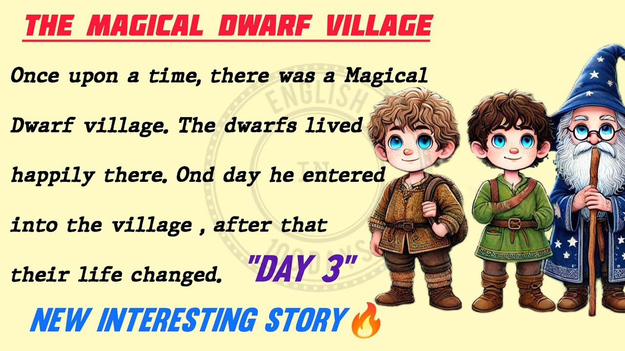 Learn English through story level 1 | Day 3🔥|The Magical dwarf village🔥 ...