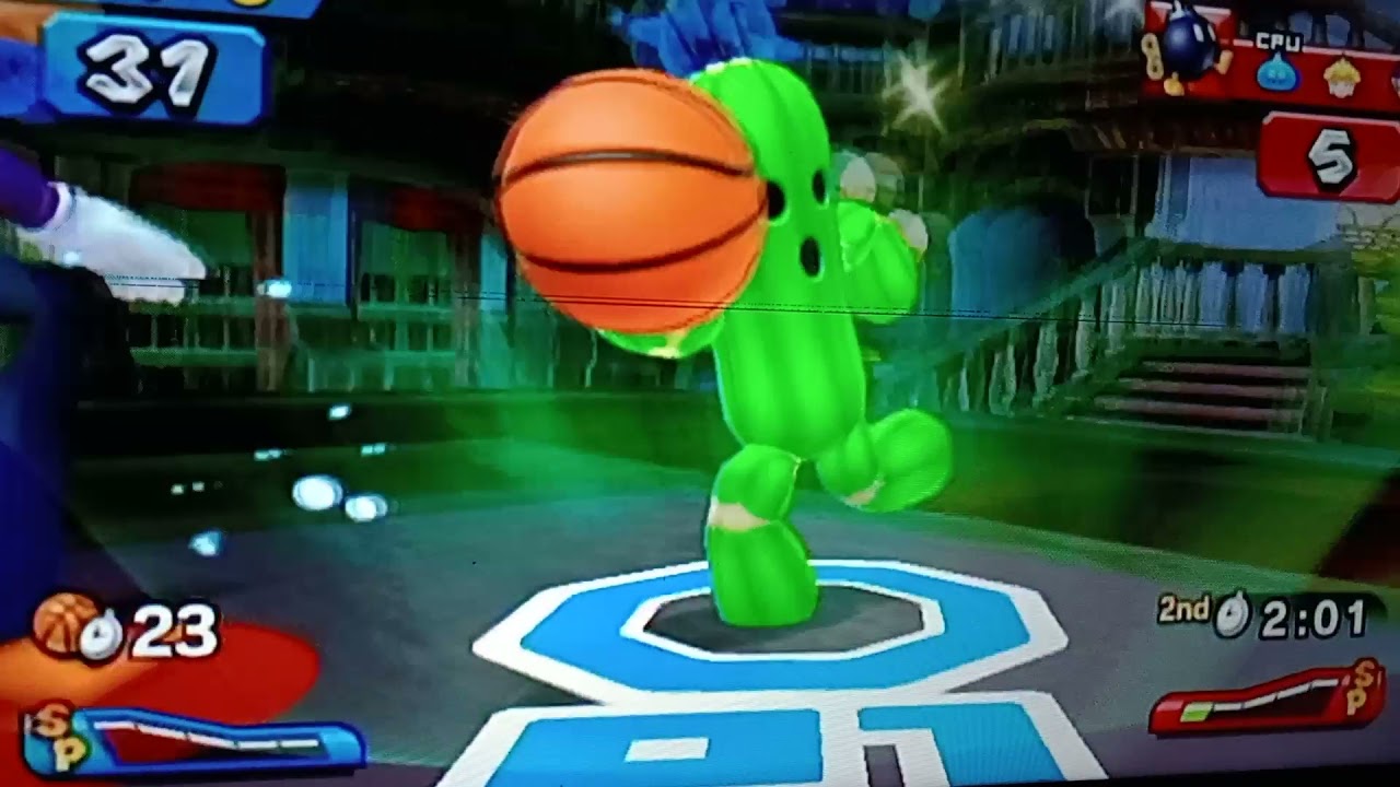 Mario Sports Mix Basketball Cactuar, Luigi, and Yellow Yoshi vs Slime ...