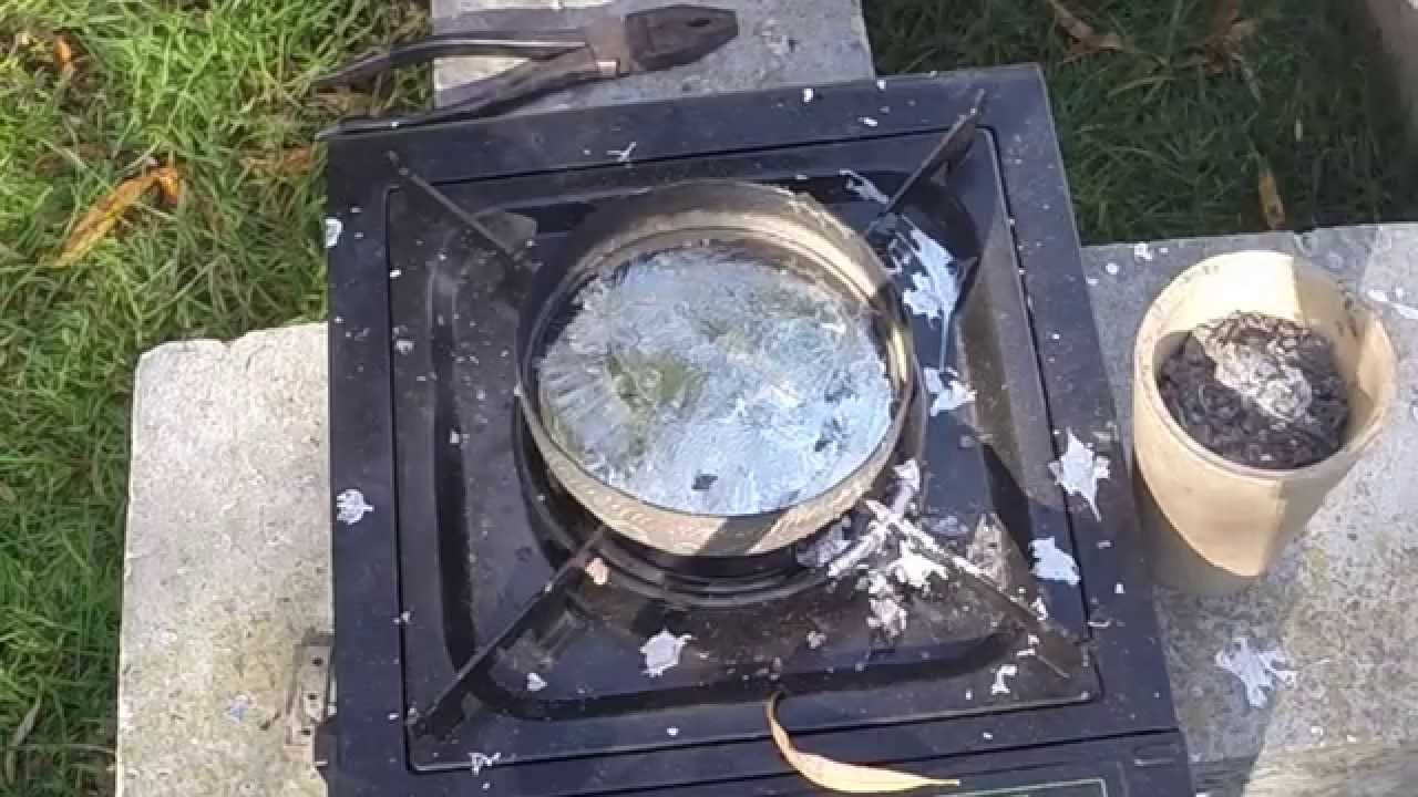 Smelting #1 Smelting Lead with a Camp Stove Featuring Molten Lead ...