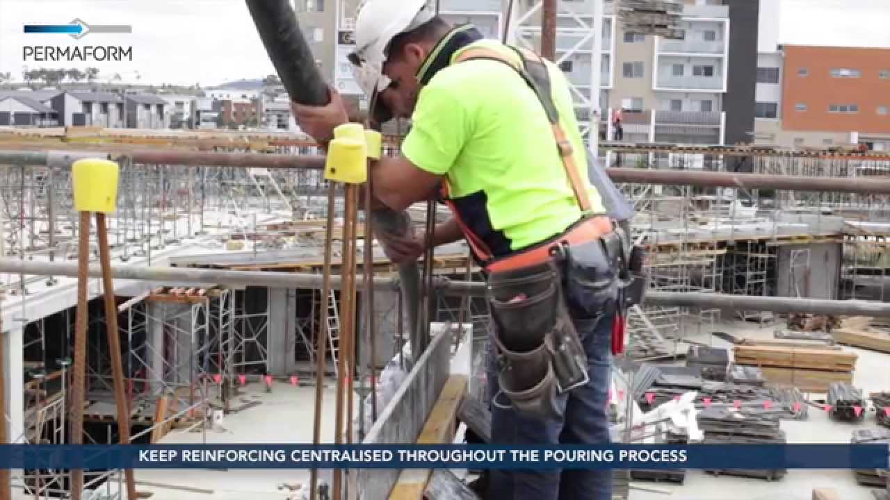 Permaform - placing reinforcing and pouring concrete - YouTube