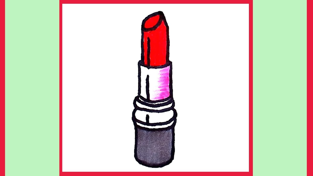 Draw a lipstick || how to draw a cute lipstick || Ummehani Art Gallery ...