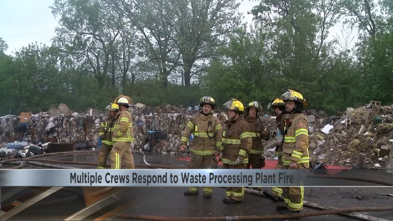 Multiple Crews Respond to Waste Processing Plant Fire - YouTube