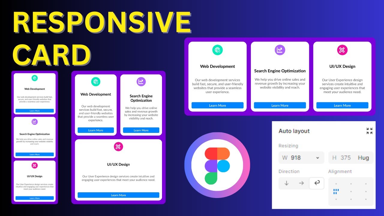 Responsive Card UI/UX Design In Figma | Figma UI/UX Card Design | Ebsol ...