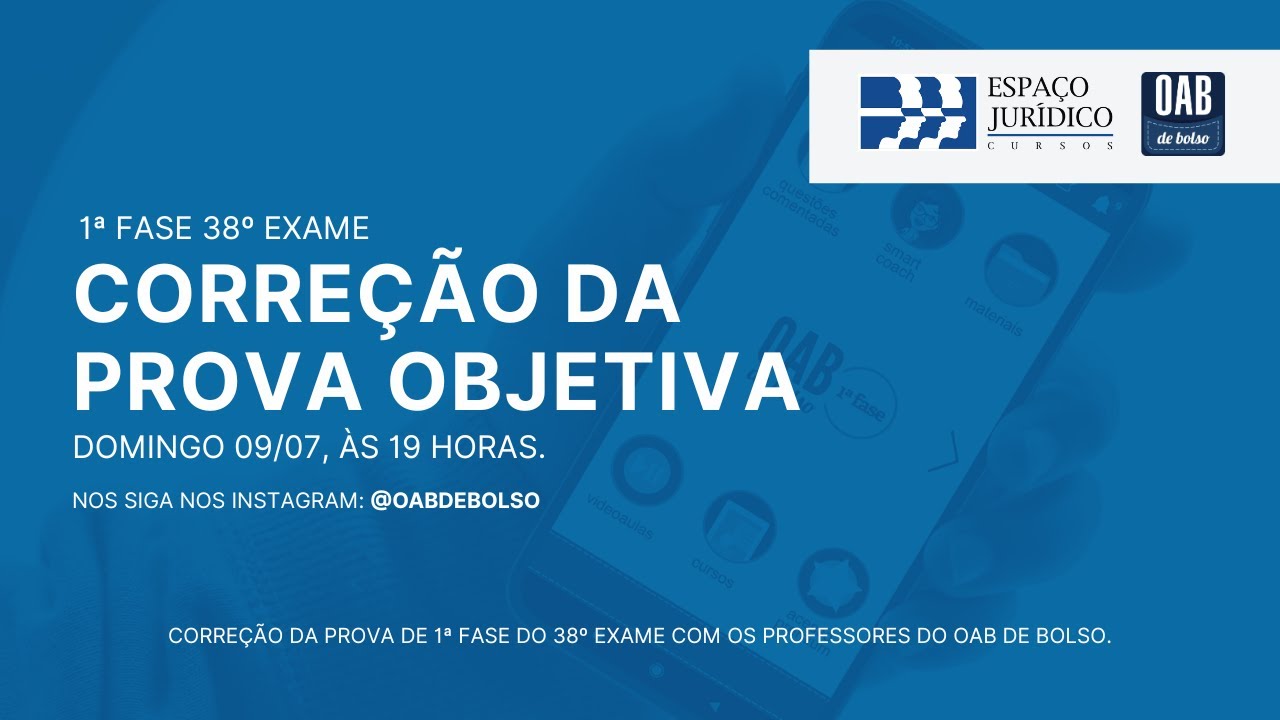 Correção da Prova Objetiva do XXXVIII Exame da OAB - YouTube